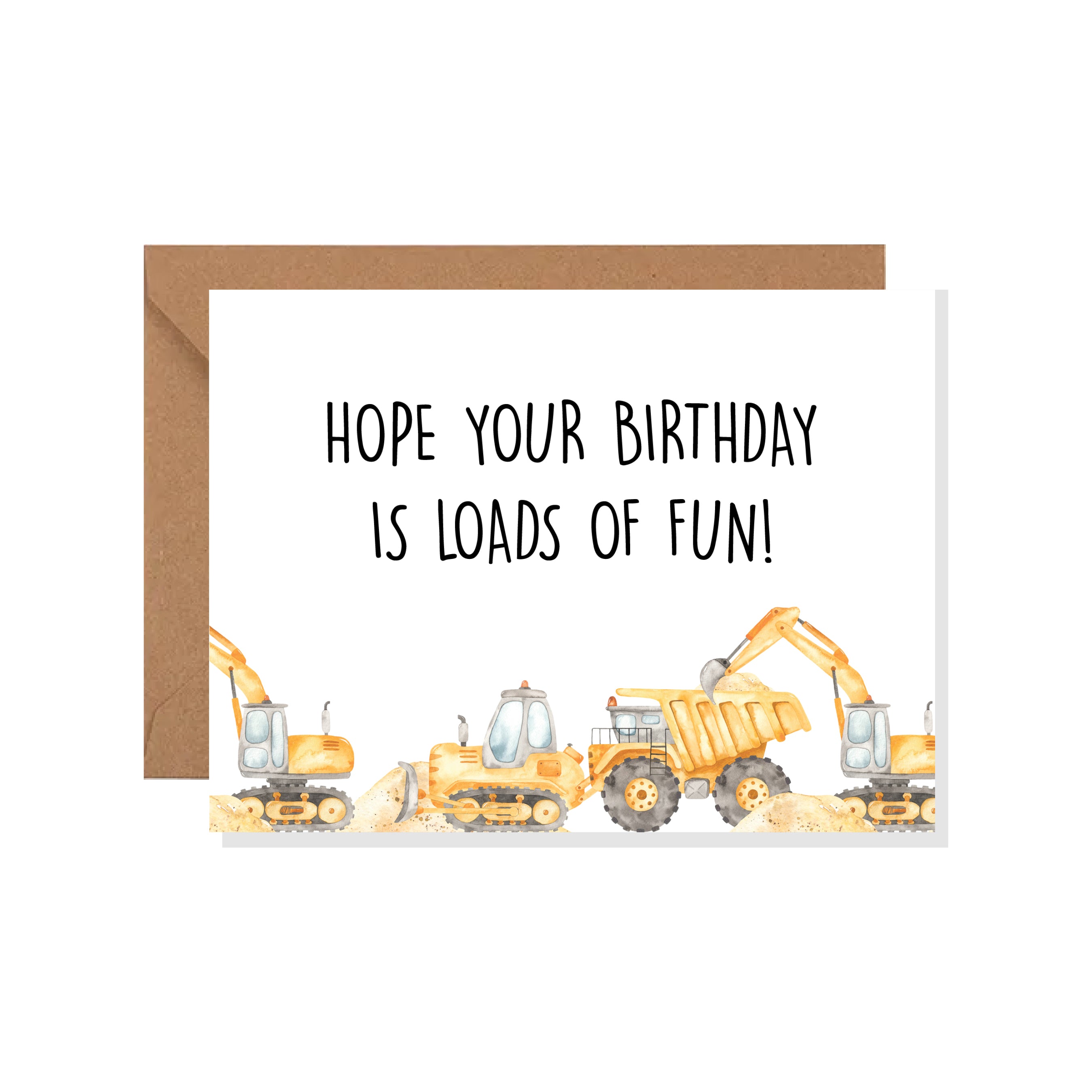 Kids Construction Theme Greeting Card, Trucks Birthday Card – Julie Ann ...